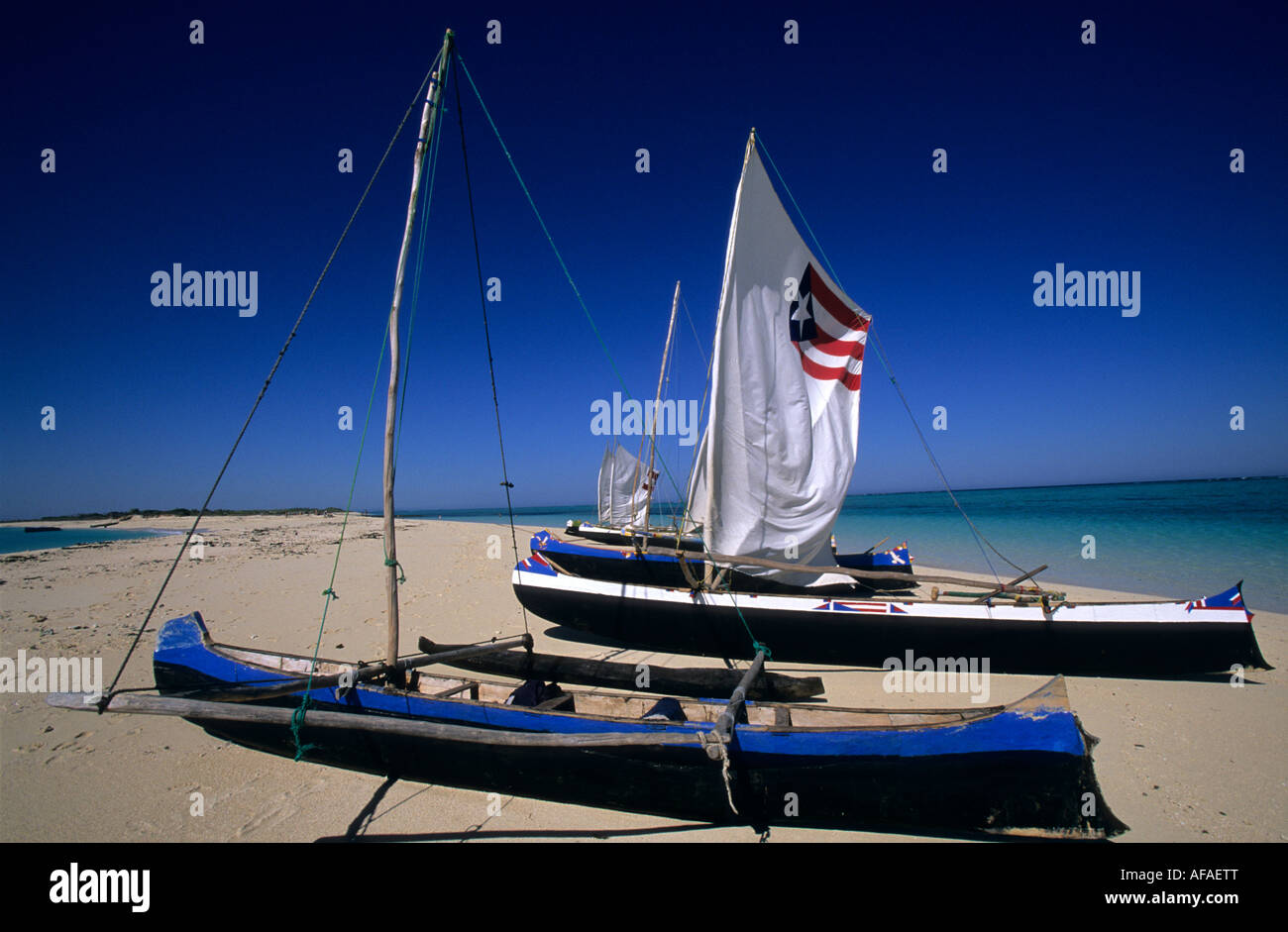 Pirogues at Nosy Ve island, Madagascar Stock Photo - Alamy