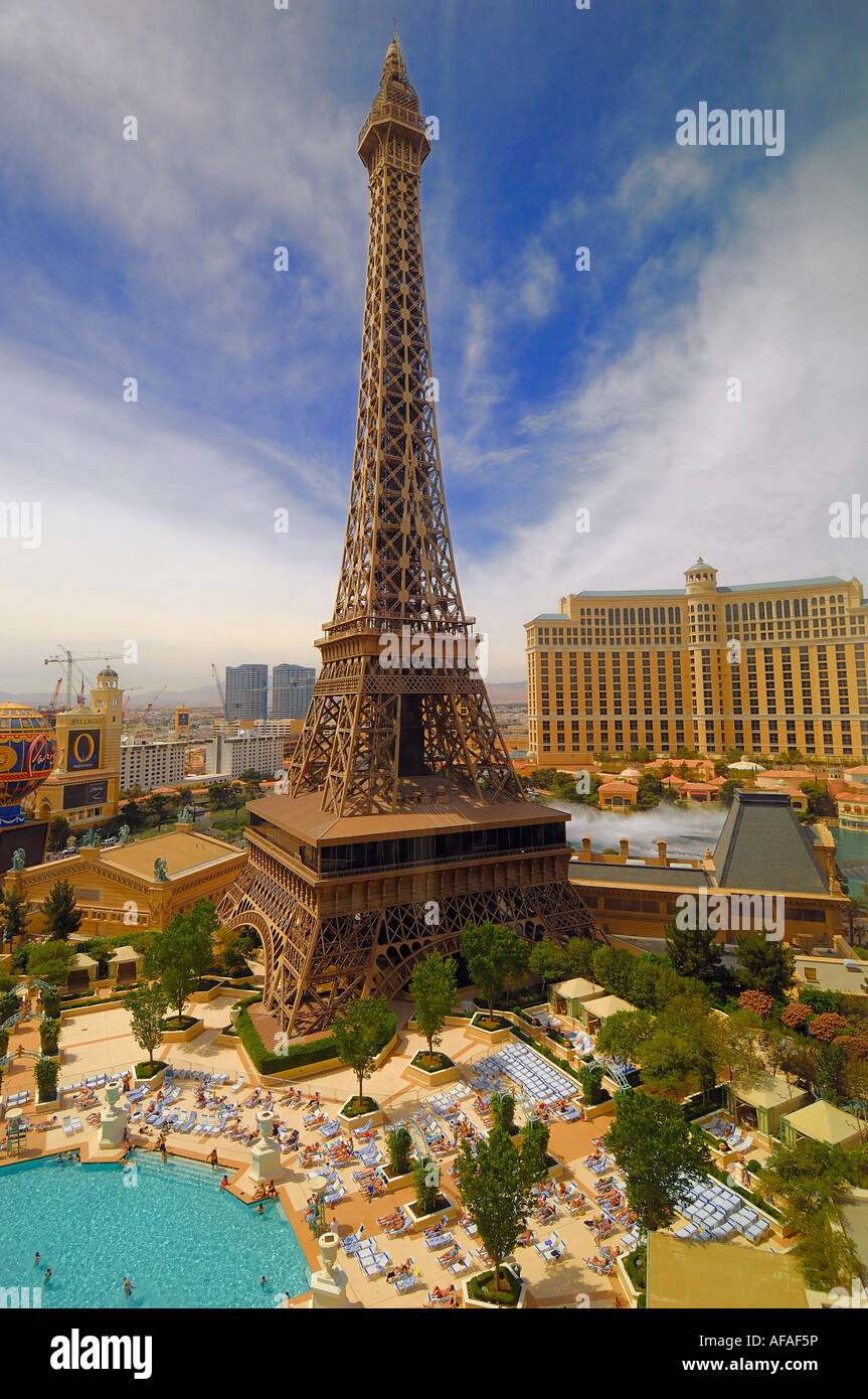 The Eiffel Tower at The Paris Hotel, Las Vegas Nevada USA Stock Photo ...