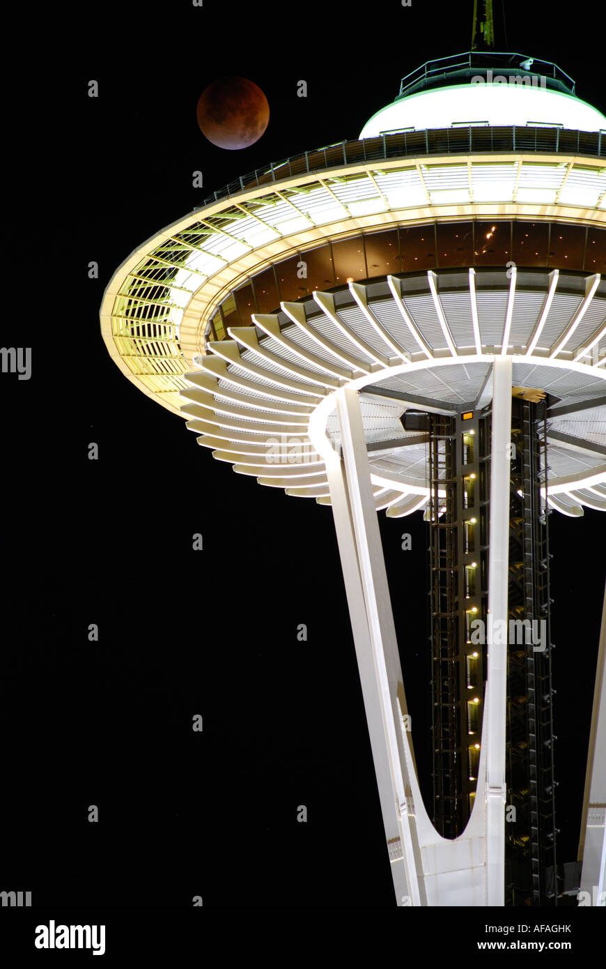 Lunar eclipse as seen from the space needle Stock Photo - Alamy