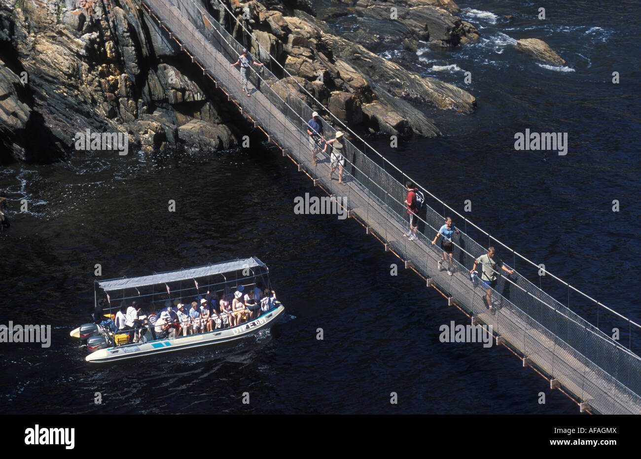 Suspension Bridge over Storms River Mouth at the Tsitsikamma National ...