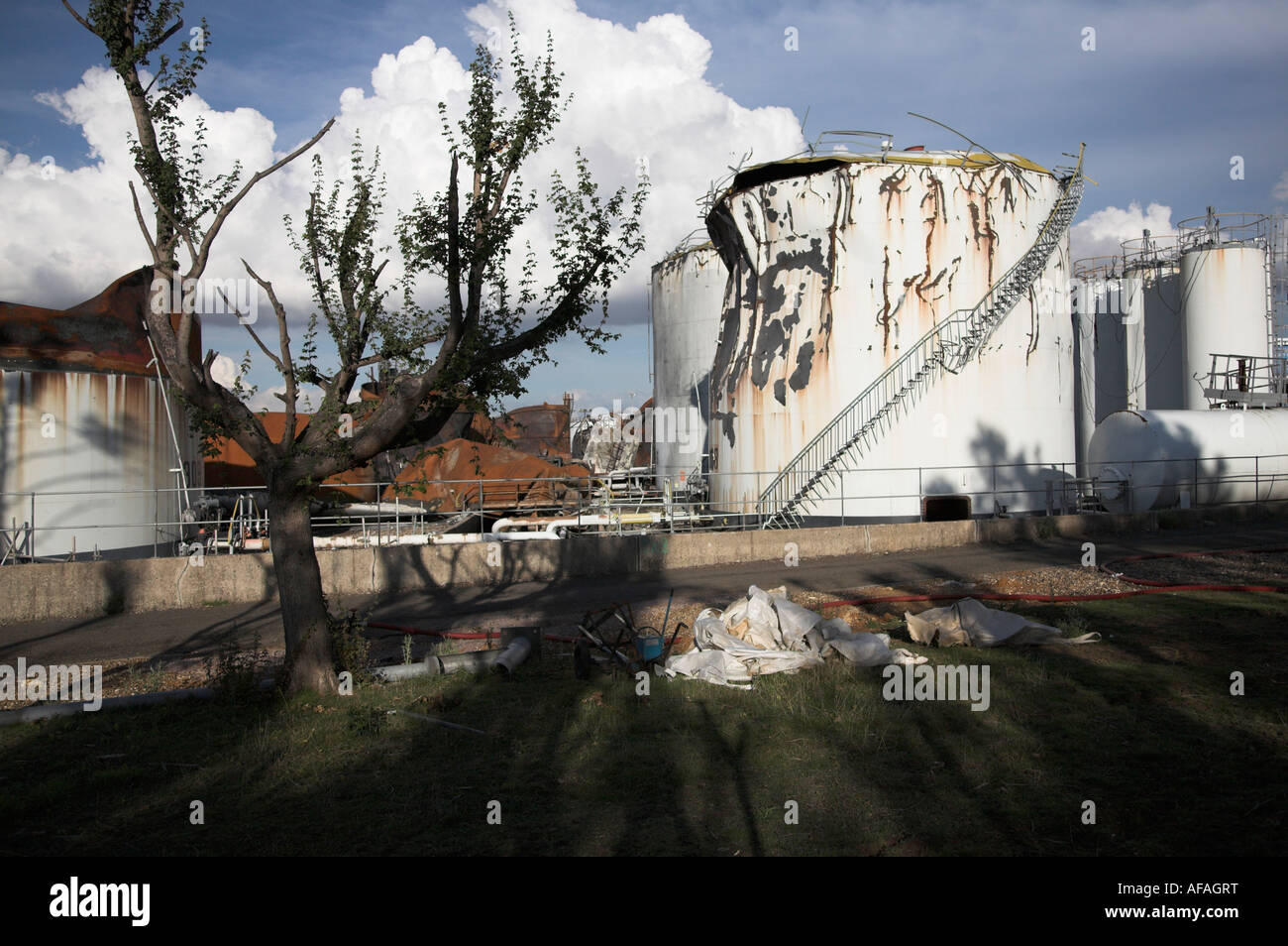 Buncefield Oil Terminal after the explosion Stock Photo - Alamy