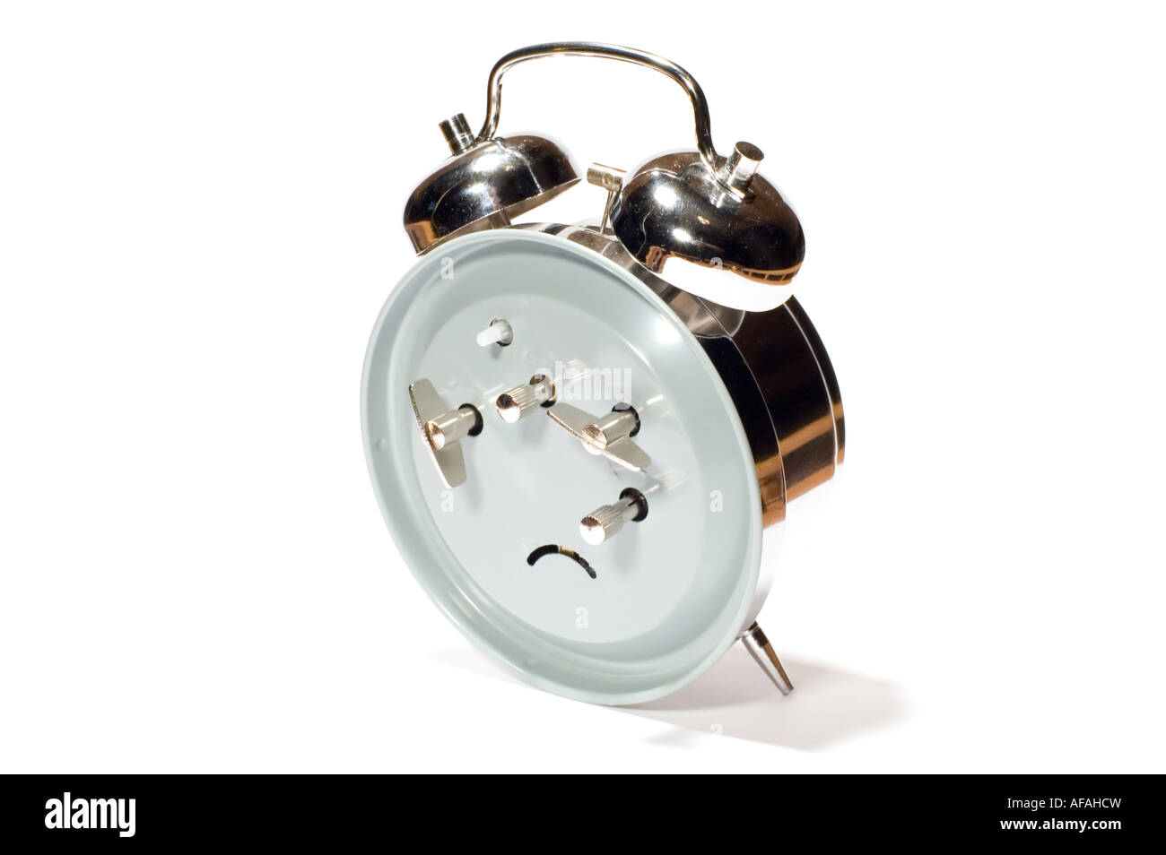 series object on white isolated Clock back view Stock Photo - Alamy