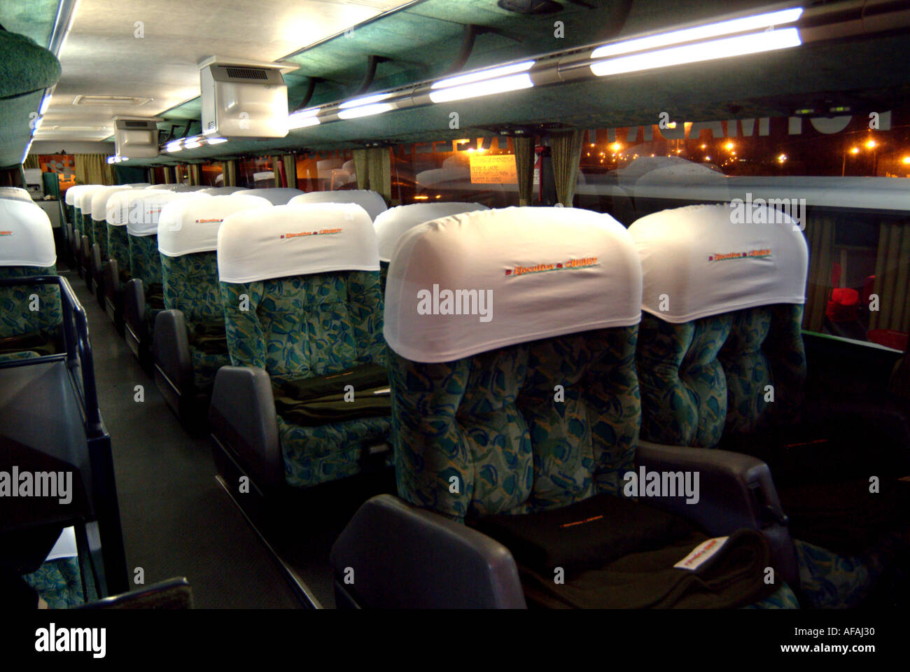 Long distance bus interior Puerto Madryn Argentina Stock Photo - Alamy