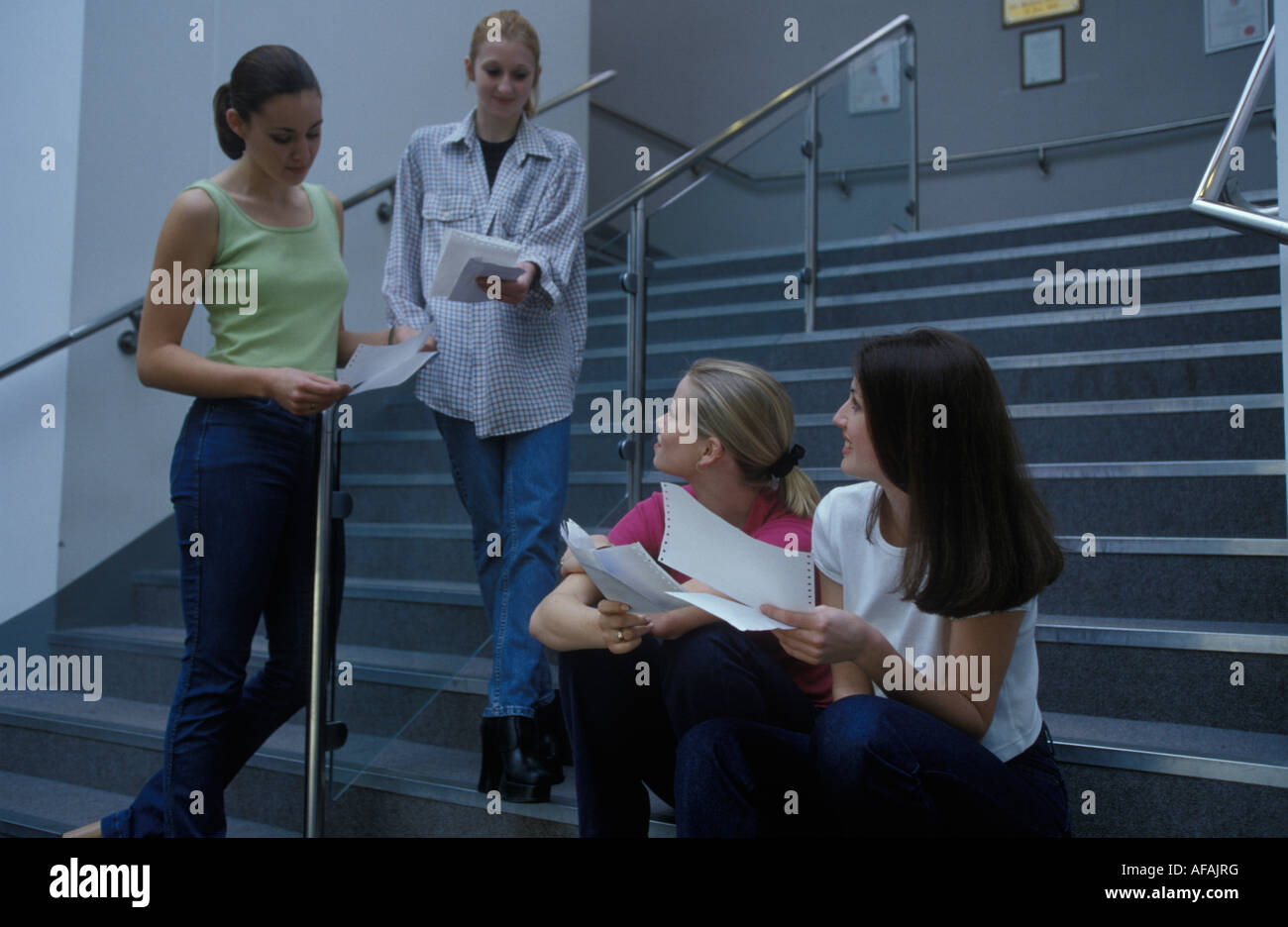 students getting their results Stock Photo - Alamy