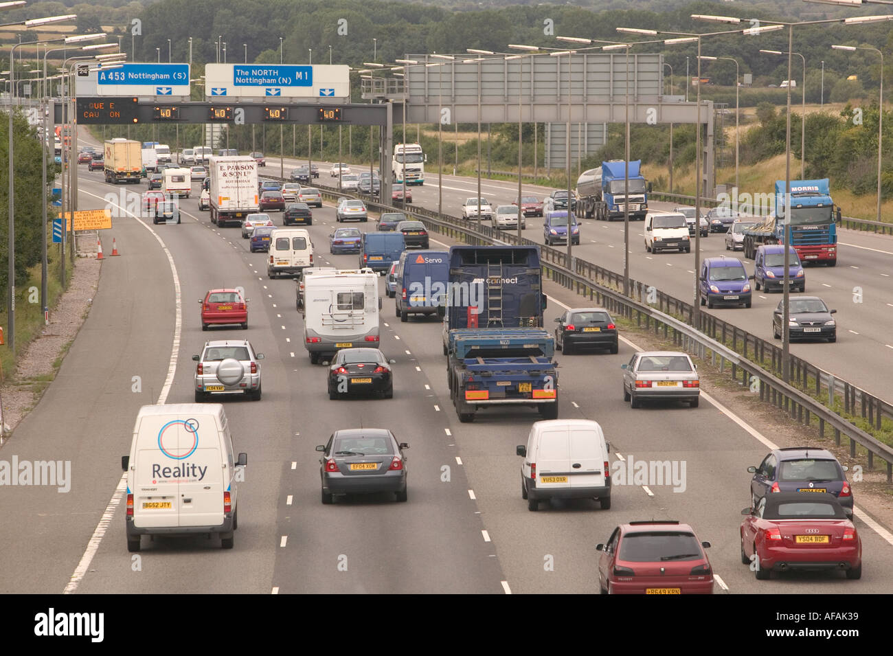 traffic congestion on the M1 motorway at Loughborough due to sheer ...
