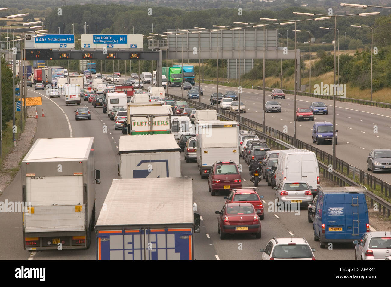 Traffic congestion on the m1 motorway hi-res stock photography and ...
