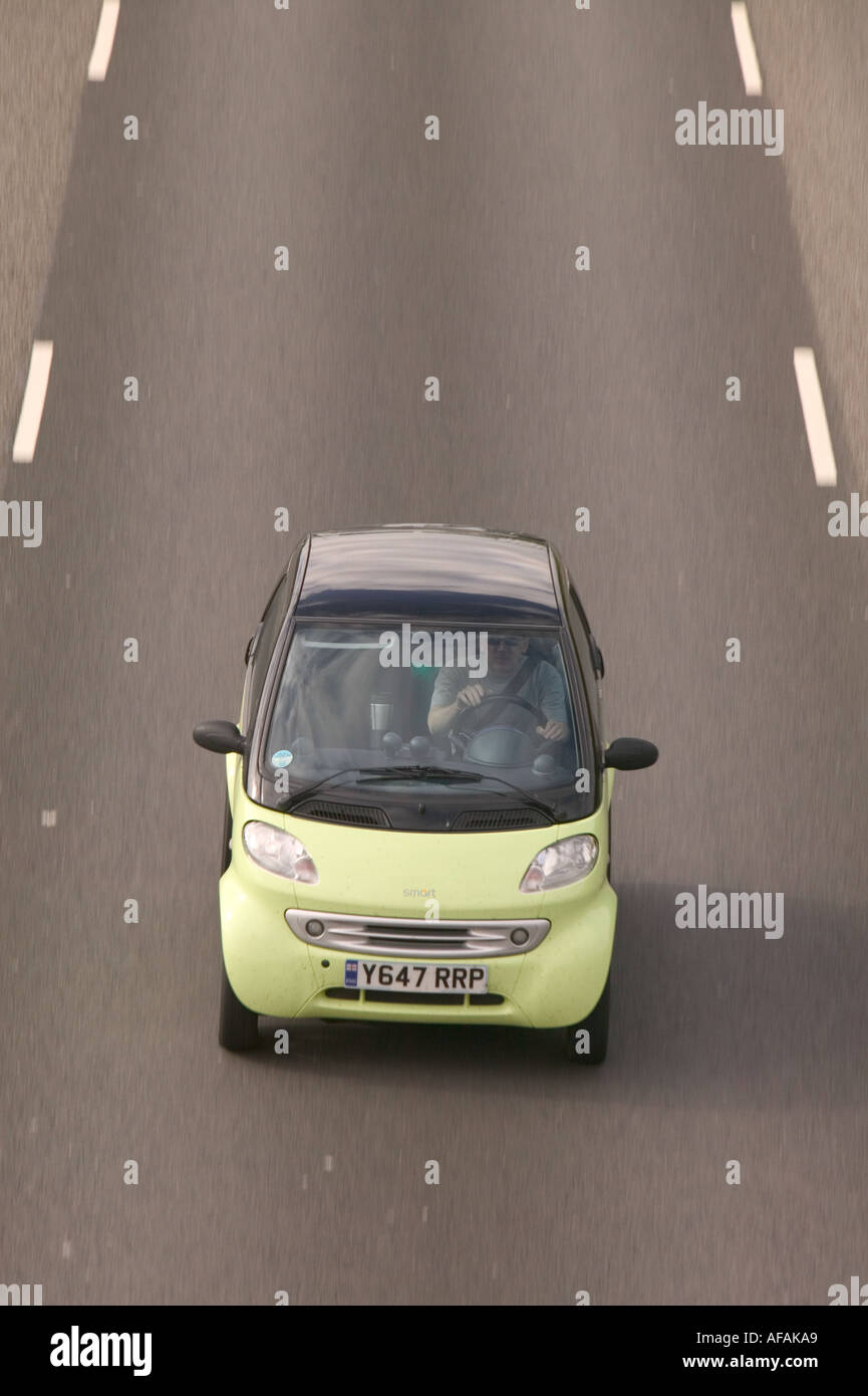 a Smart car on the M1 motorway at Kegworth Leicestershire UK Stock ...