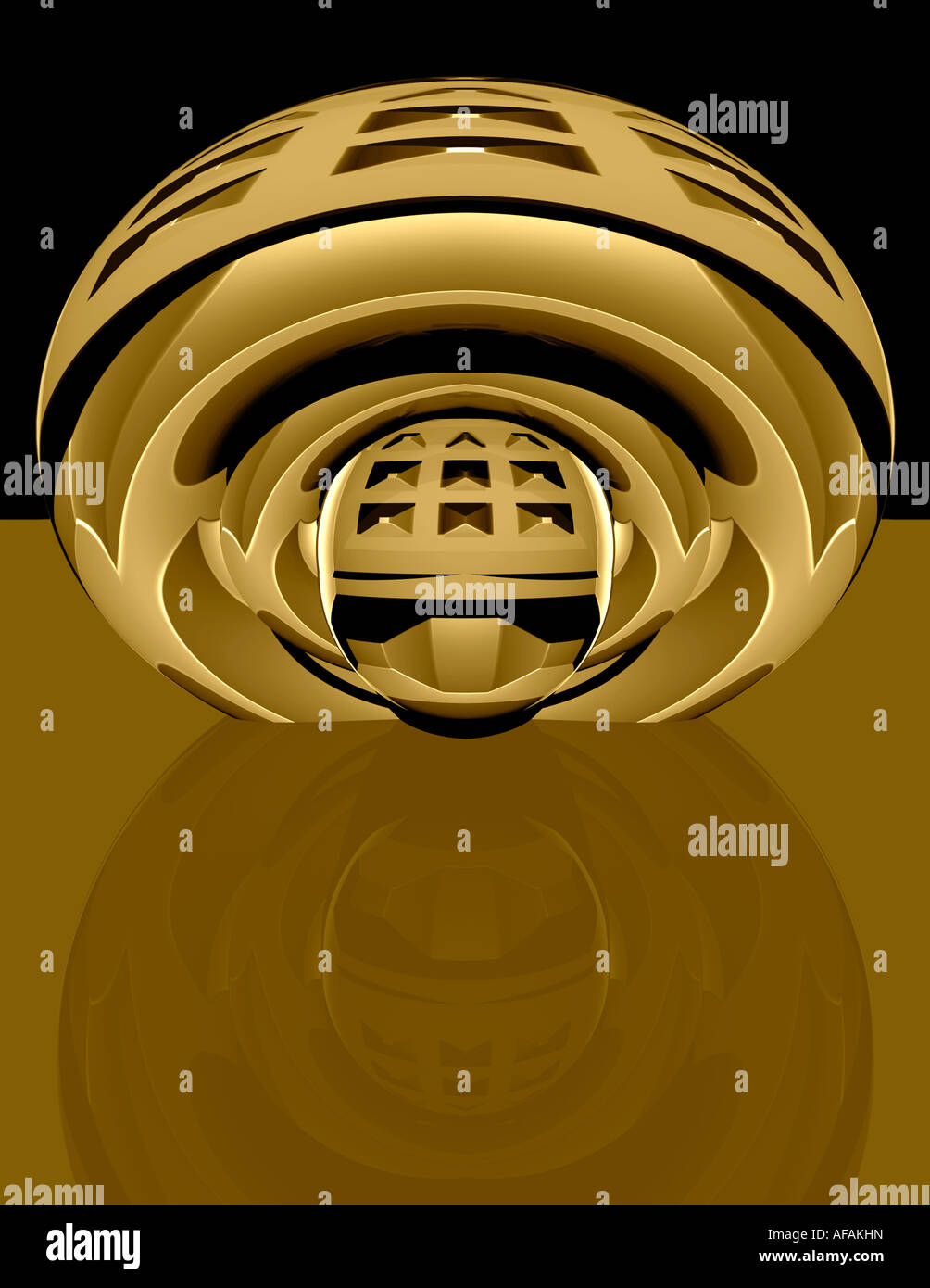 3d rendered abstract image of techno brass shapes with shadow Stock ...