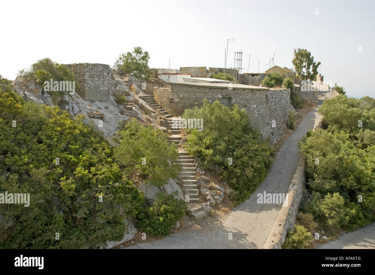 The ruins of an old observation post and battery on the Rock of ...