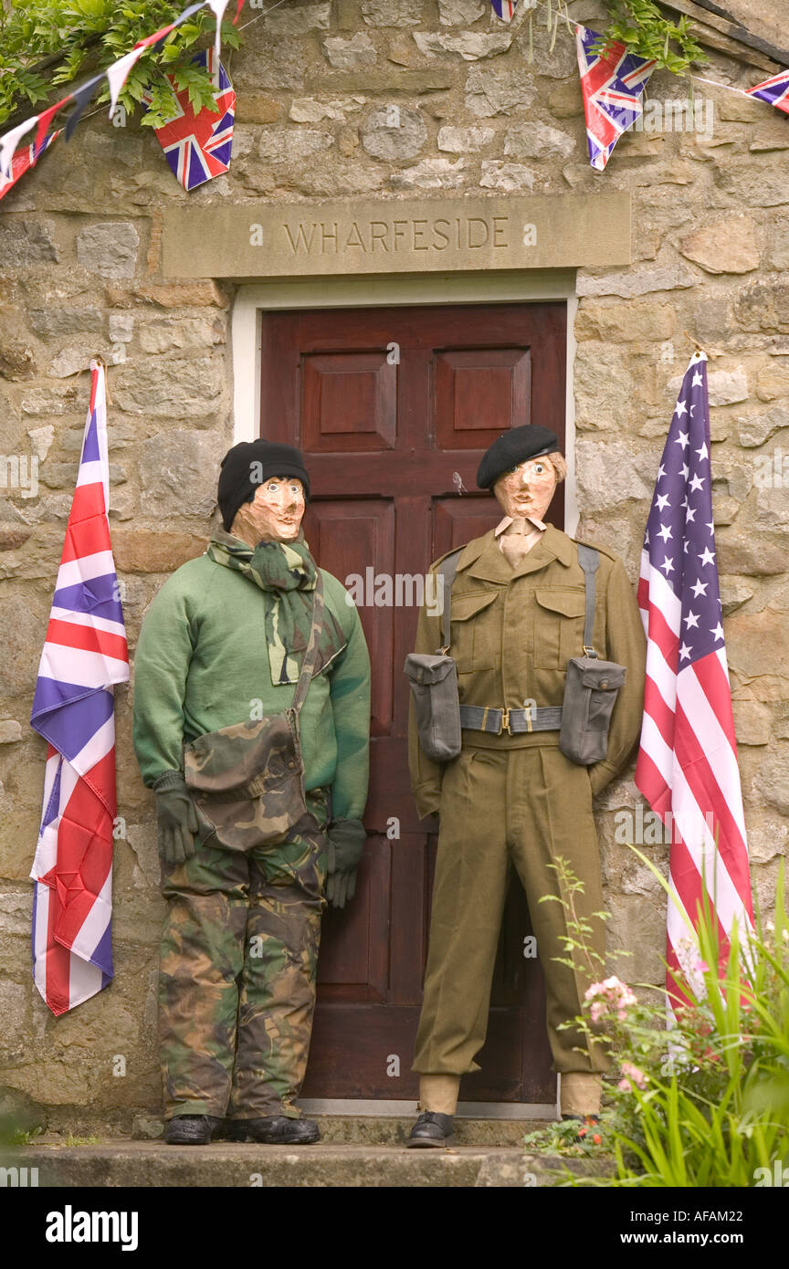British and american soldier scarecrows at the Kettlewell Scarecrow ...