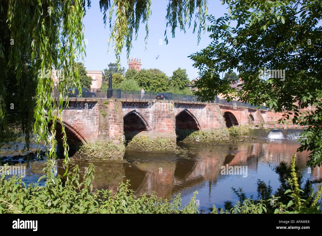 The Old Dee bridge at Chester Stock Photo - Alamy