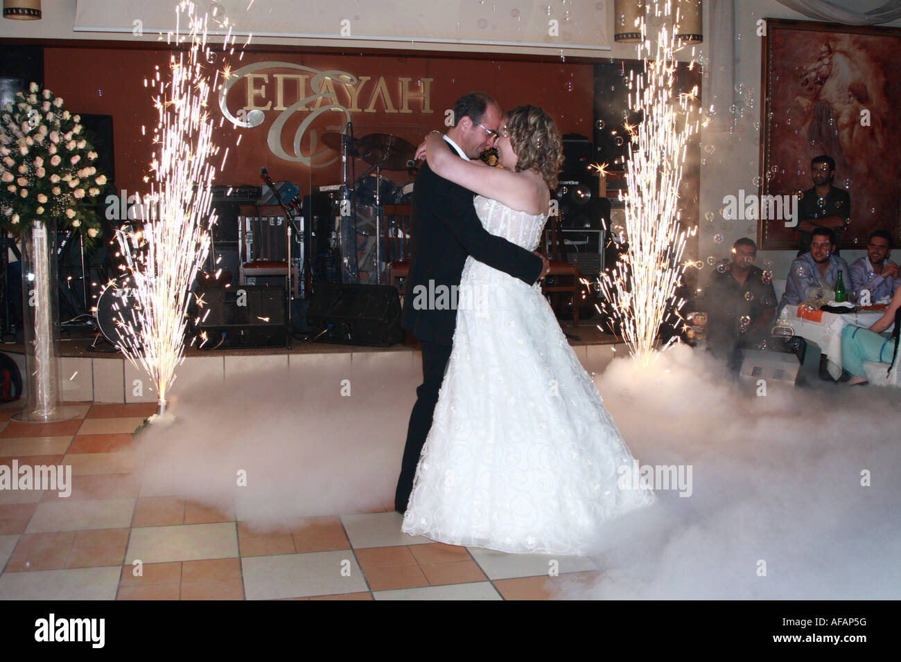 Orthodox wedding dancing couple Stock Photo - Alamy