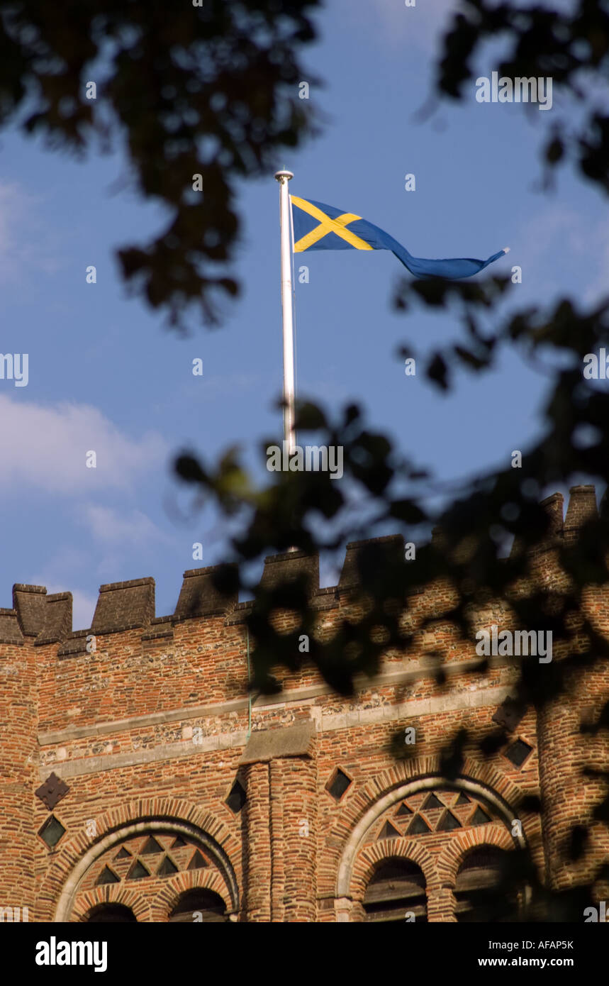 The Flag of Saint Albans Flying Above Saint Albans Abbey Stock Photo ...
