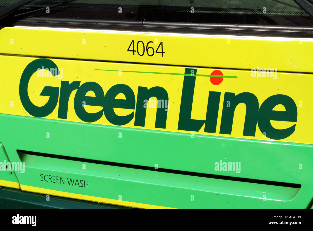 Green Line bus in the City of London Stock Photo - Alamy