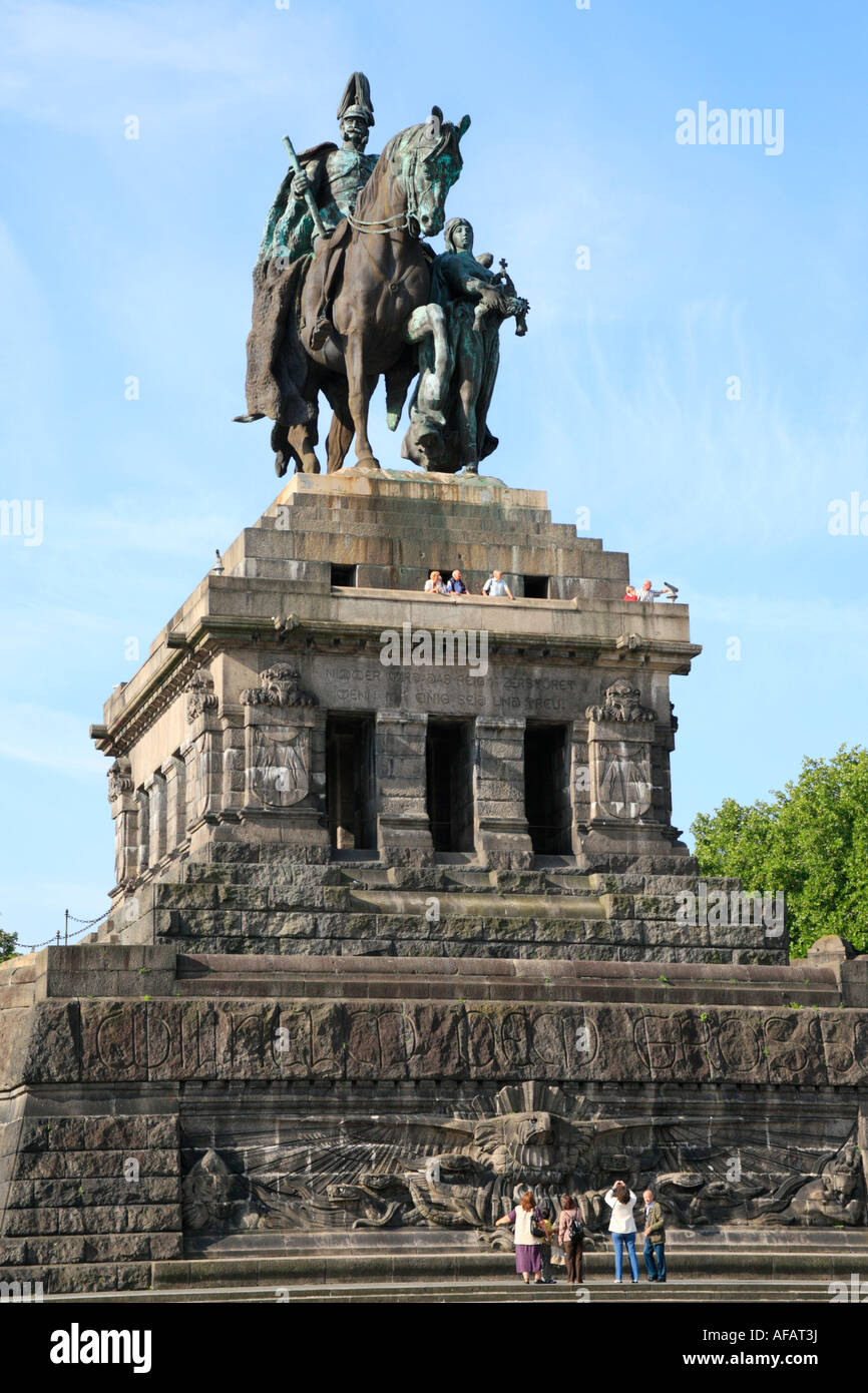 The Equestrian statue of Kaiser Wilhelm I. at the German Corner Stock ...