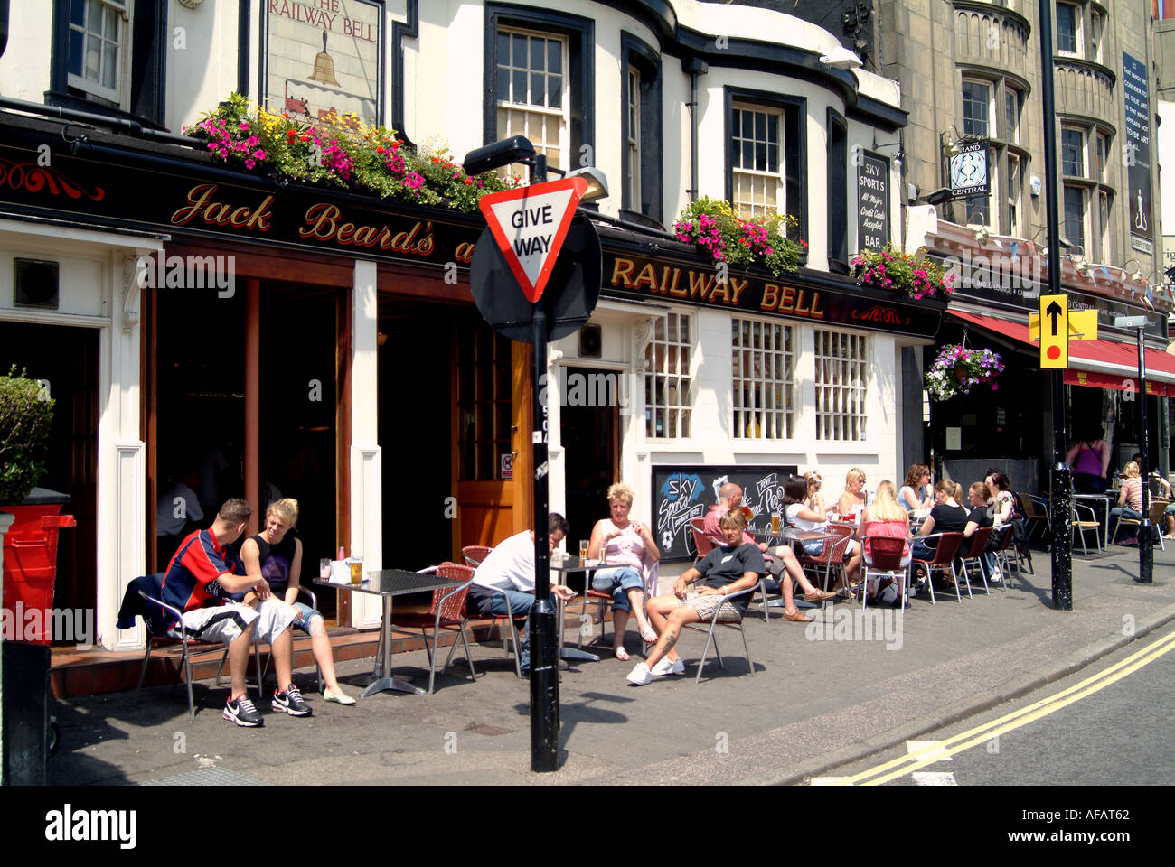 The Railway Bell Brighton Sussex England Stock Photo - Alamy