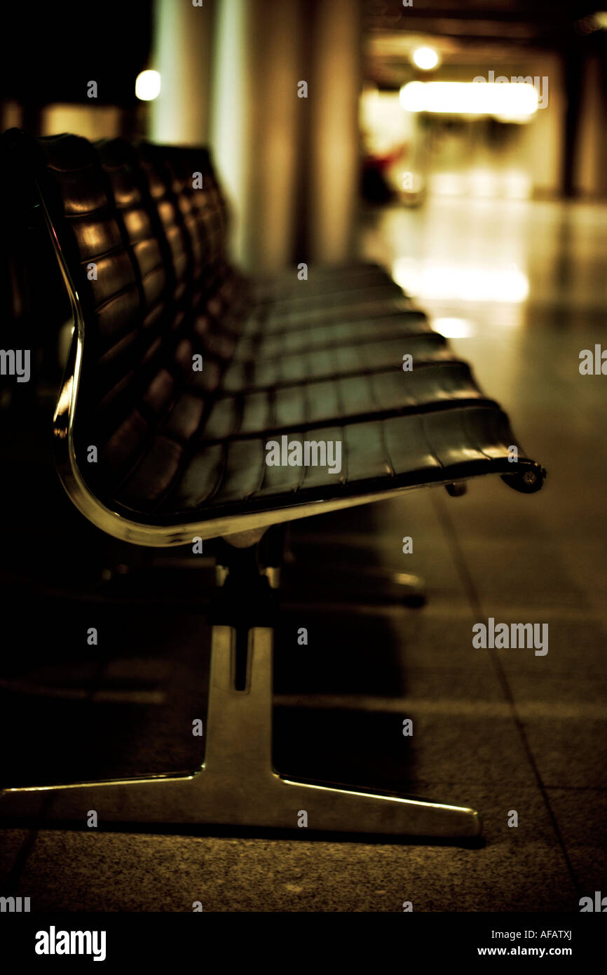Bench in waiting hall Stock Photo - Alamy