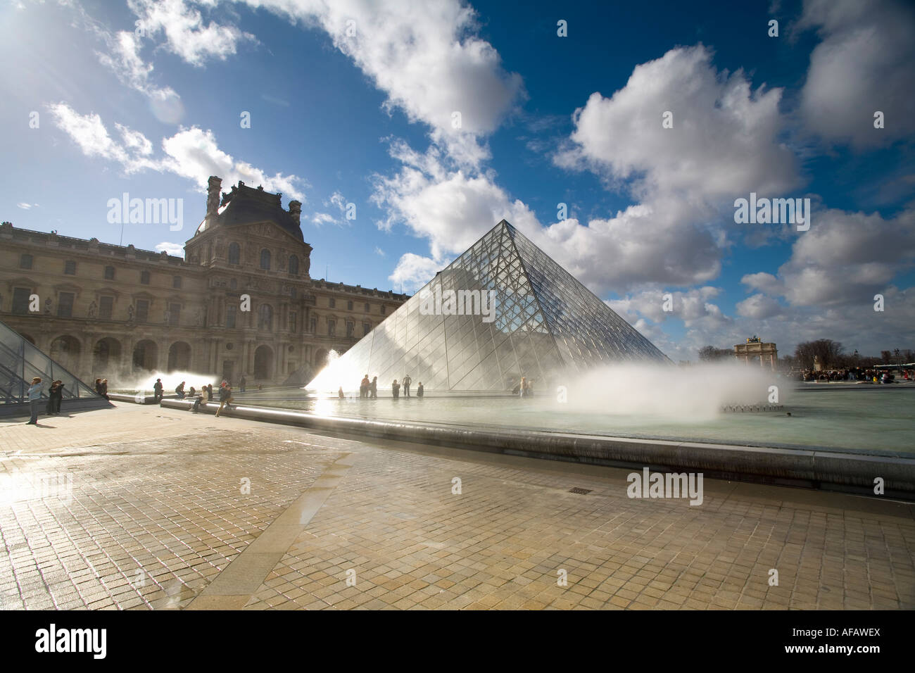 France, Paris, Le Louvre, pyramid construction Stock Photo - Alamy