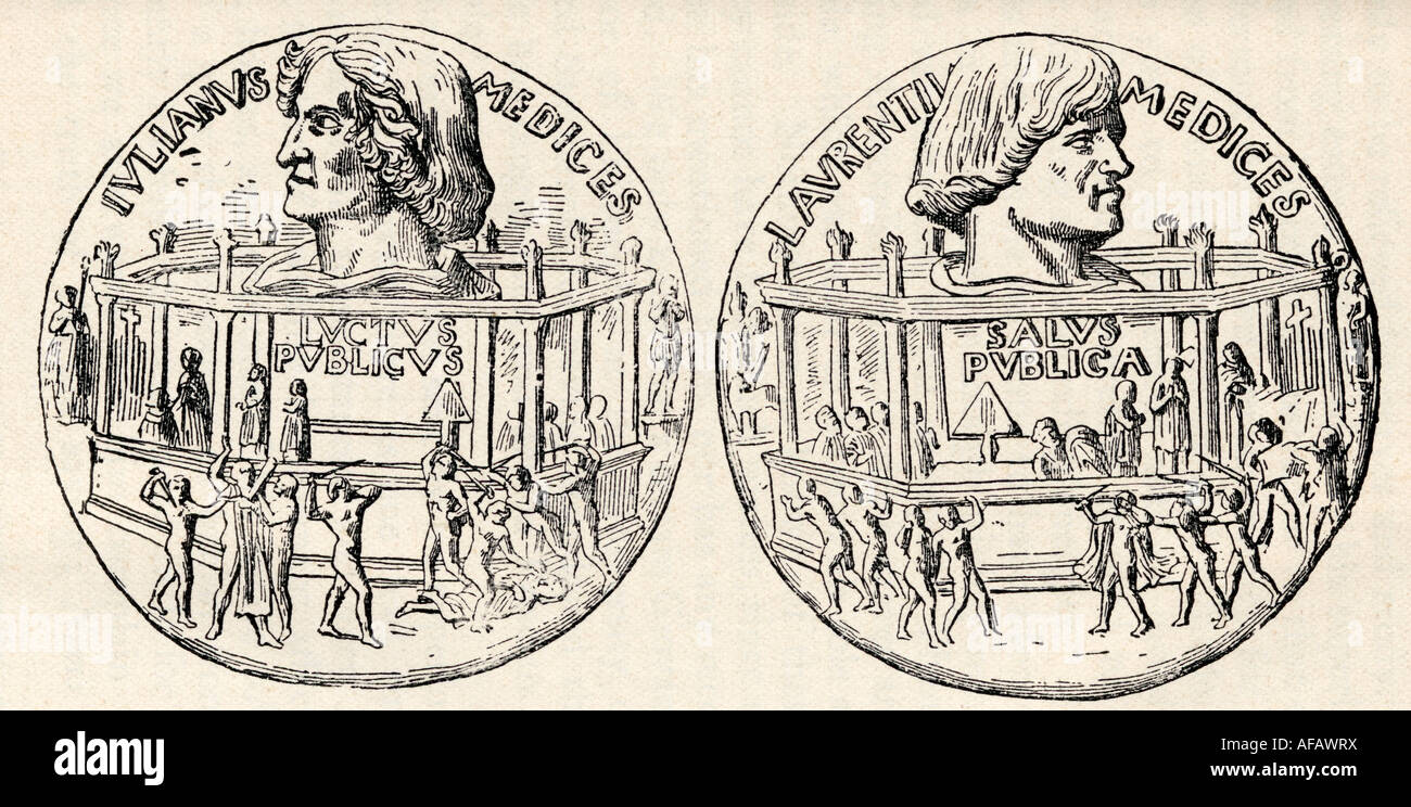 Medal in commemoration of the Pazzi Conspiracy, 1478 Stock Photo - Alamy