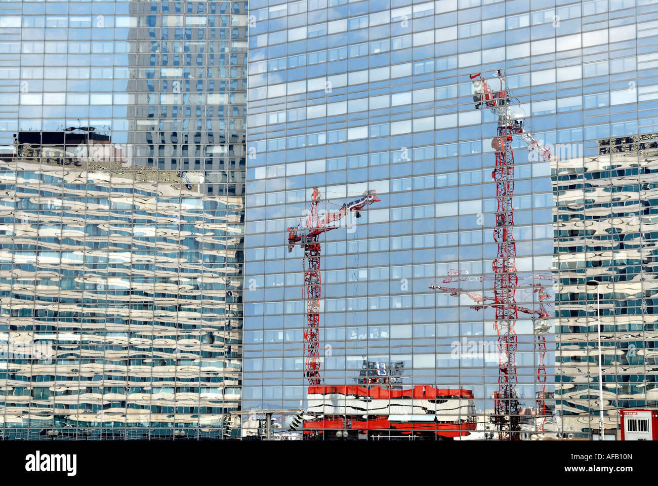 cranes and modern architecture at La Defense Paris France Stock Photo ...