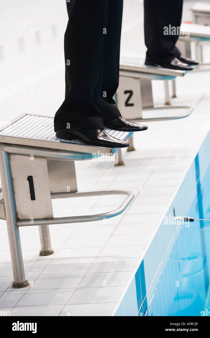 Swimming pool starting blocks numbers swimming hi-res stock photography ...