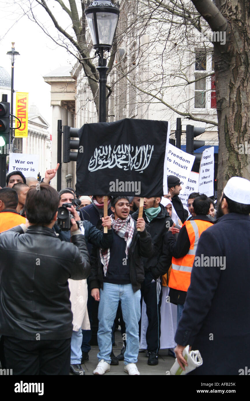 Islamic Protest in London Against the Danish Cartoons Issue Stock Photo ...