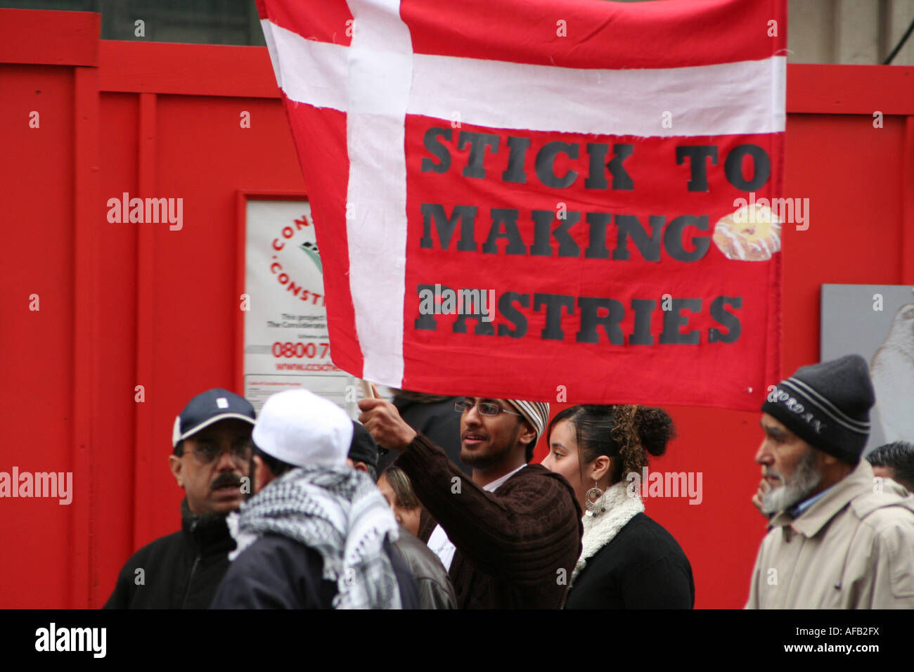 Islamic Protest in London Against the Danish Cartoons Iss Stock Photo ...