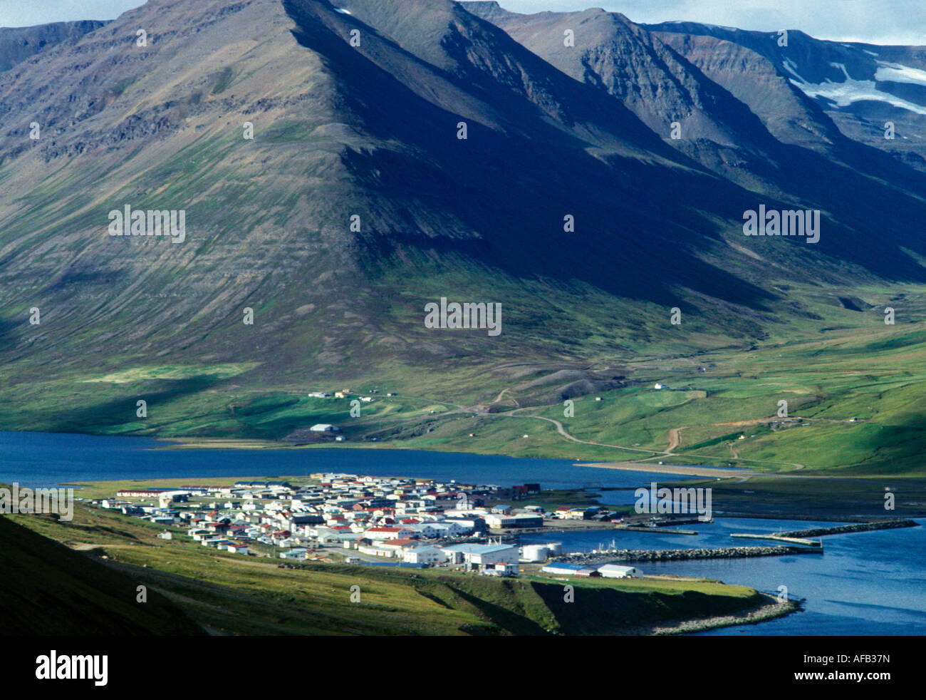 Akureyri Iceland Fjord & Town Stock Photo - Alamy