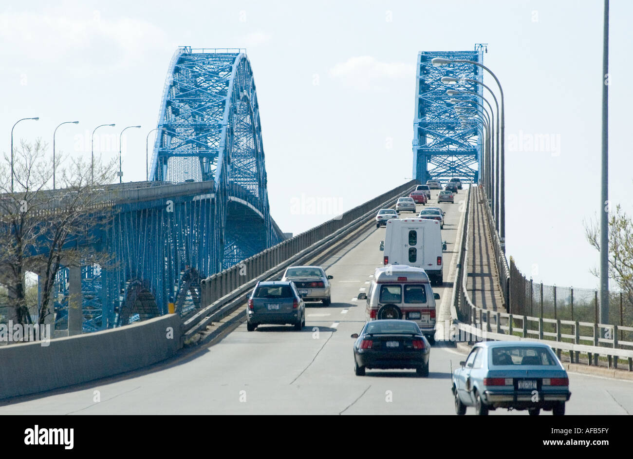 Approaching the James N Allen Skyway Bridge on Queen Elizabeth Way near ...