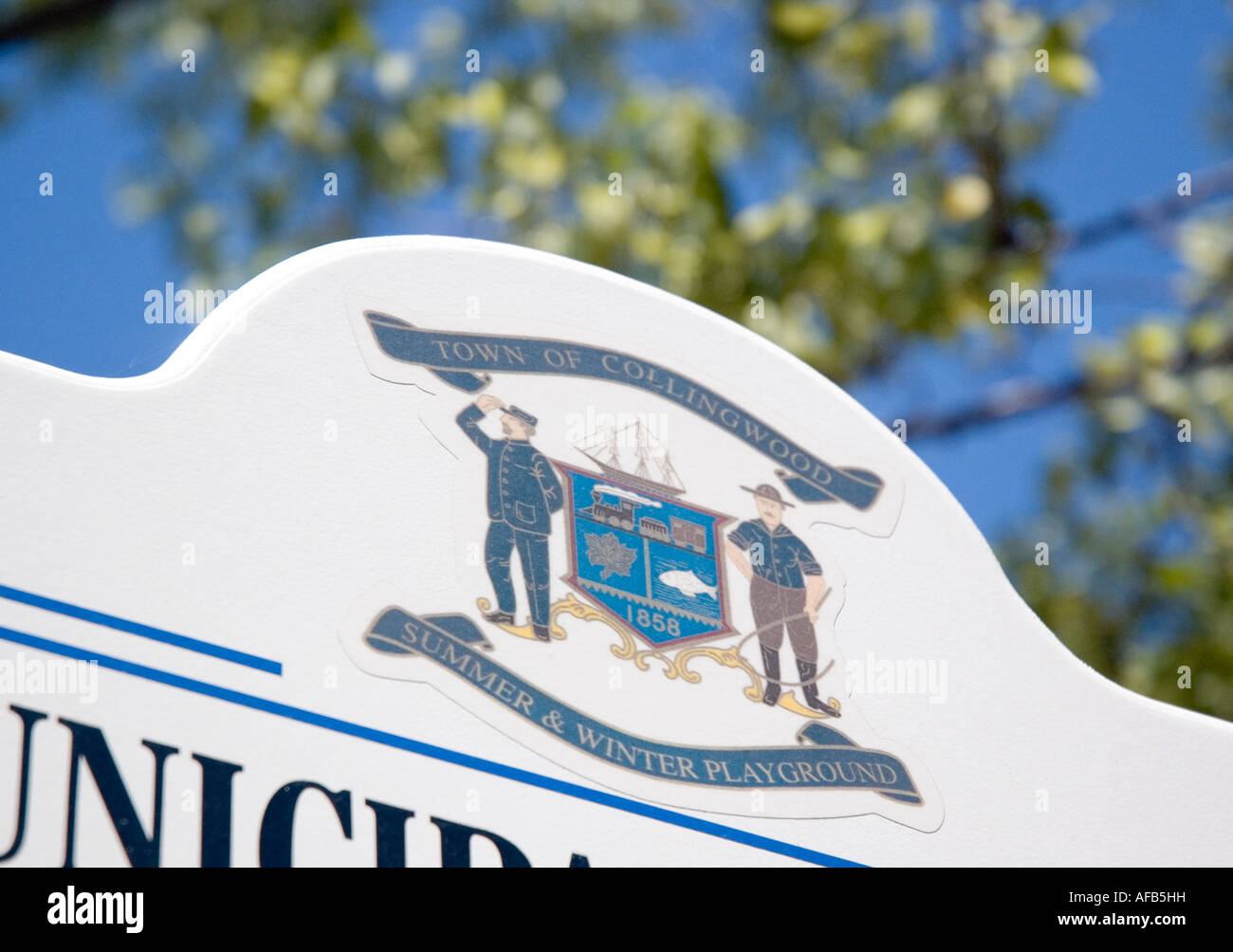 Town crest for Collingwood Ontario Canada Stock Photo - Alamy