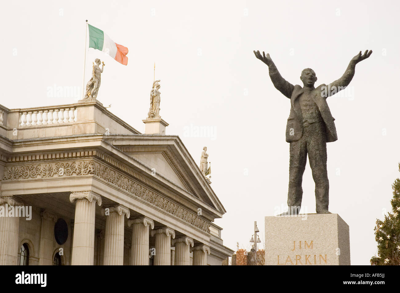 Jim Larkin statue on O'Connell Street Dublin Ireland Stock Photo - Alamy