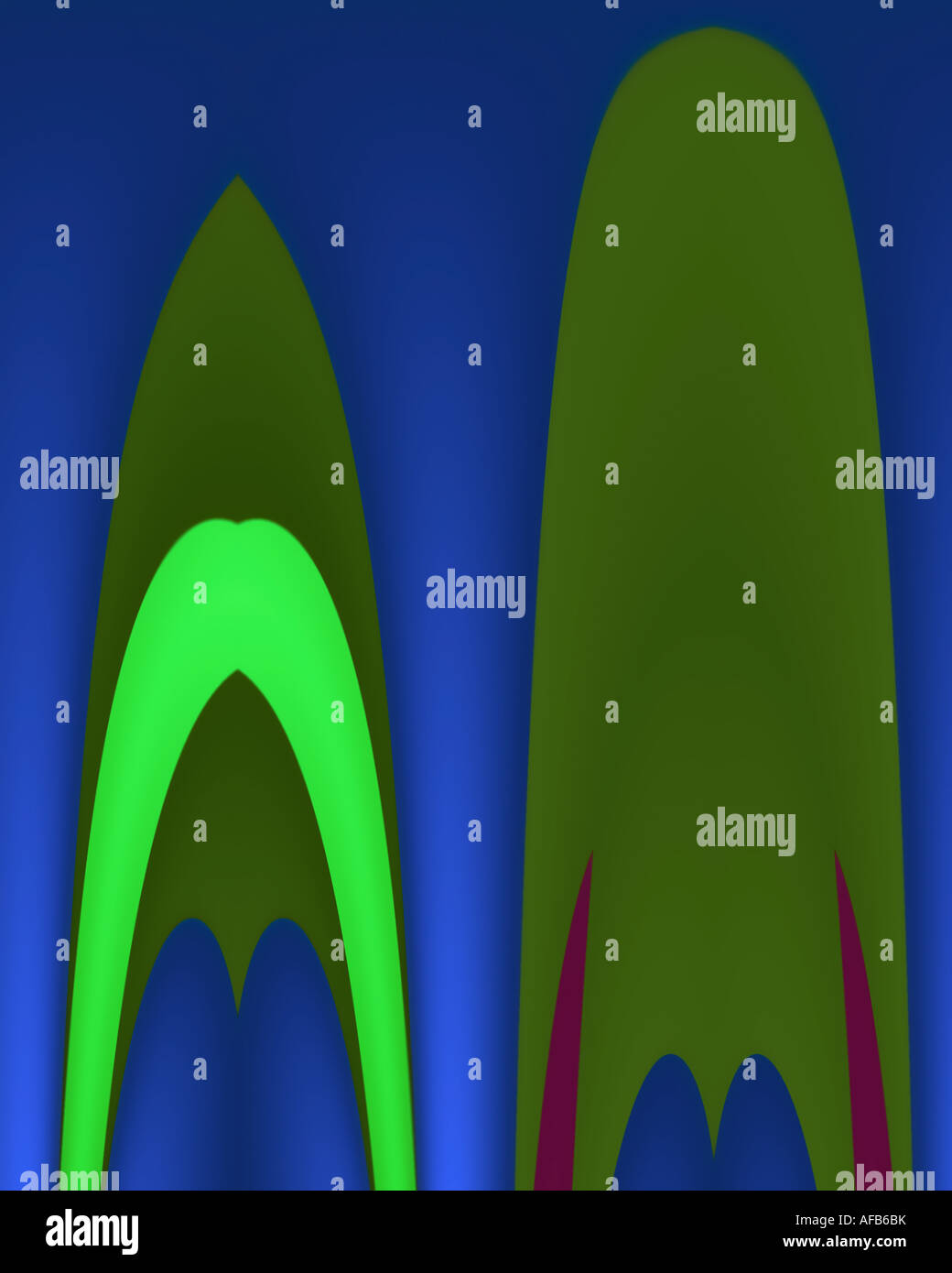 Abstract fractal image resembling arches of equal spatial dimension ...