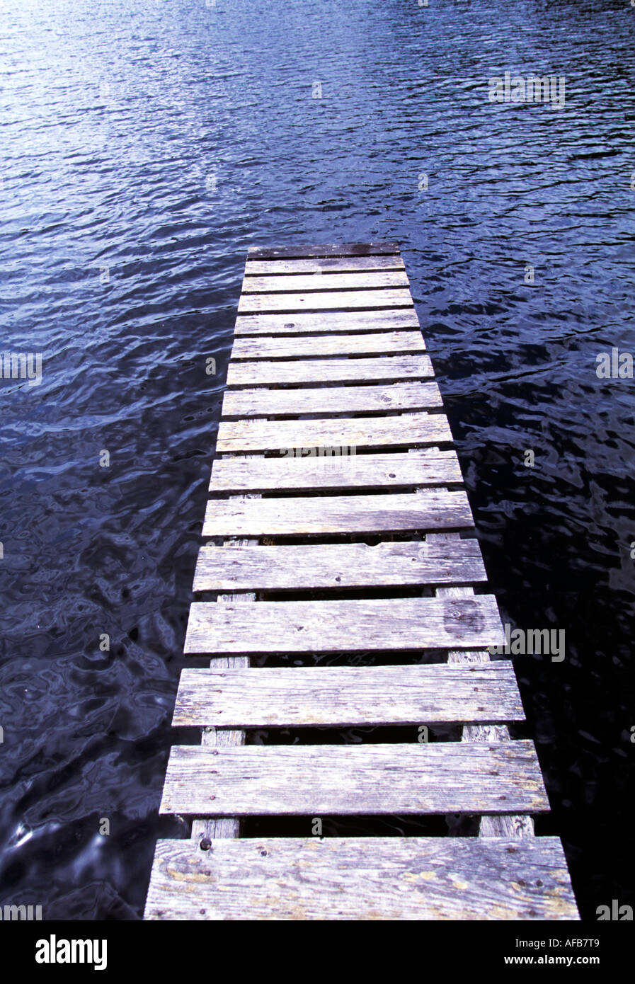 wooden pier in lake Stock Photo - Alamy