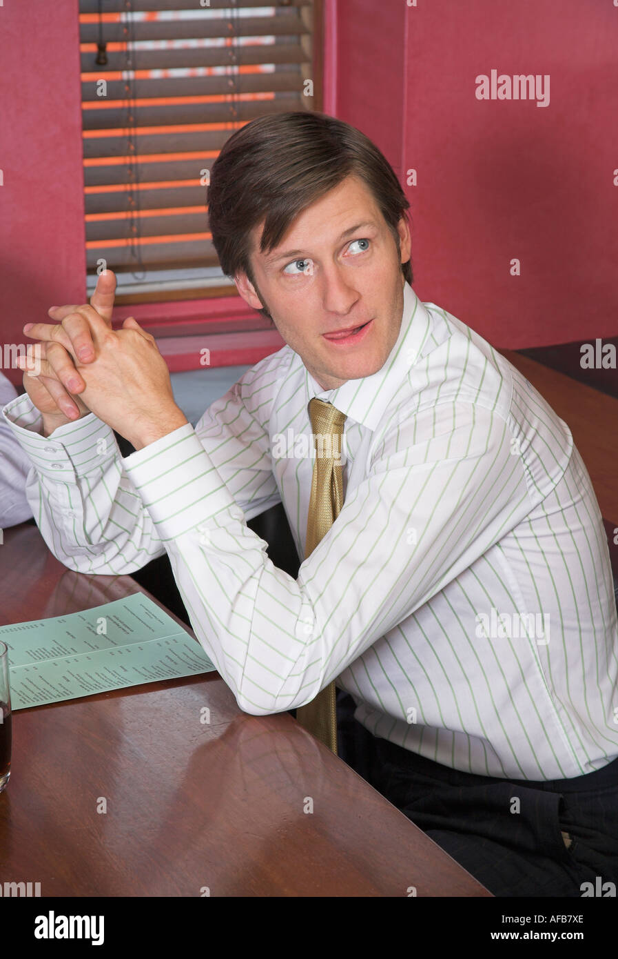 Man calling waitress in hi-res stock photography and images - Alamy
