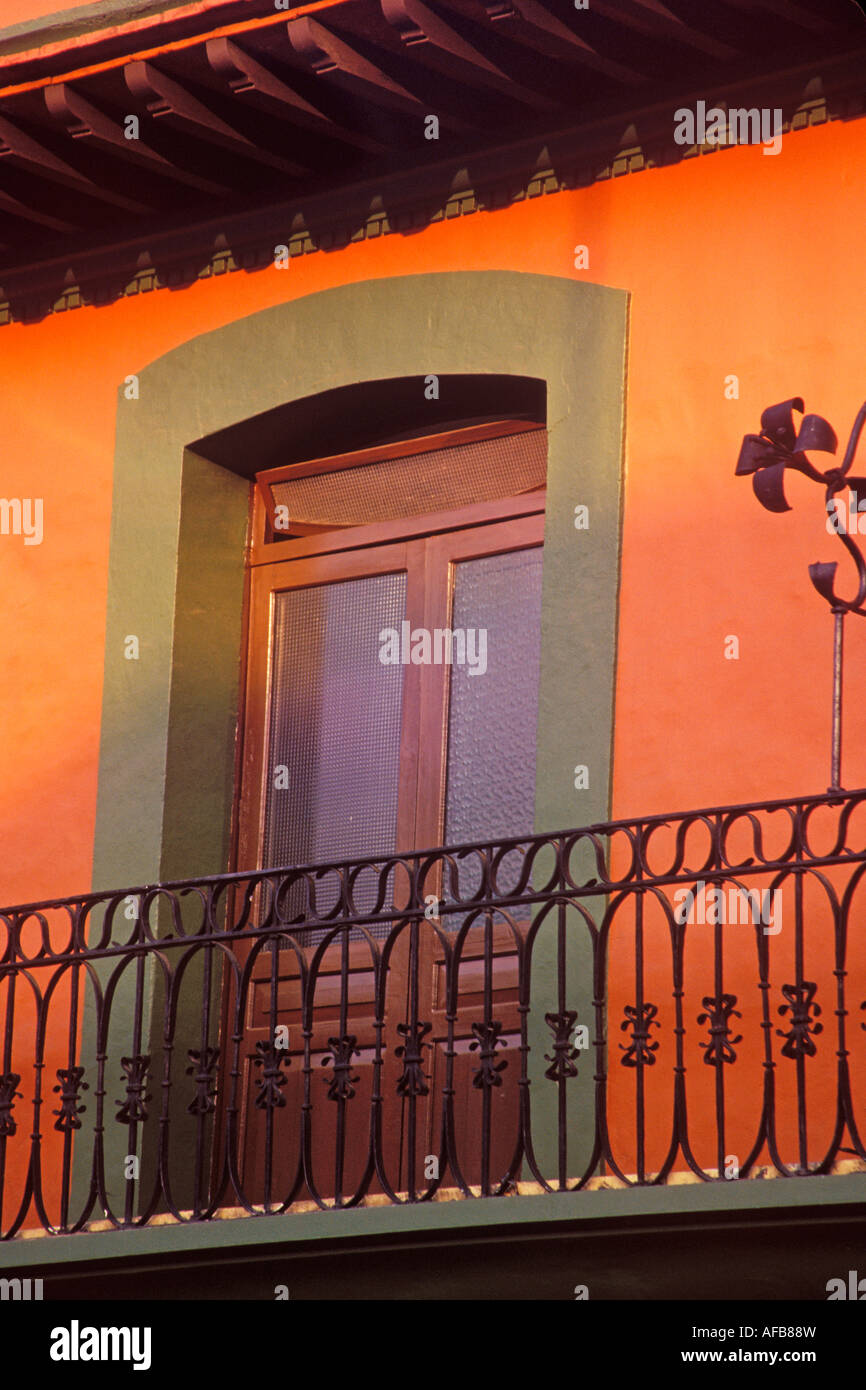 window and wrought iron details Oaxaca Mexico Stock Photo - Alamy