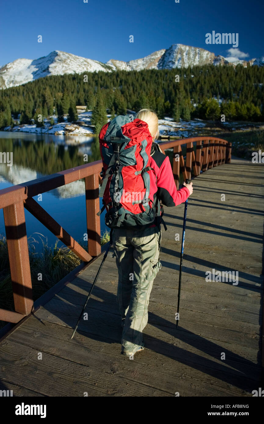 Female Hiker on Colorado trail Stock Photo - Alamy