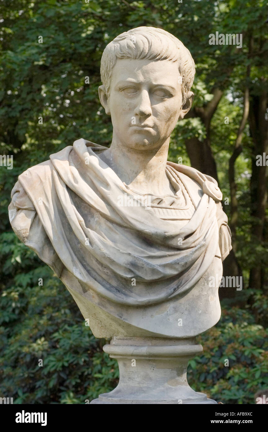 Stone portrait sculpture of Roman Caesar Caligula Roman Emperor Stock ...