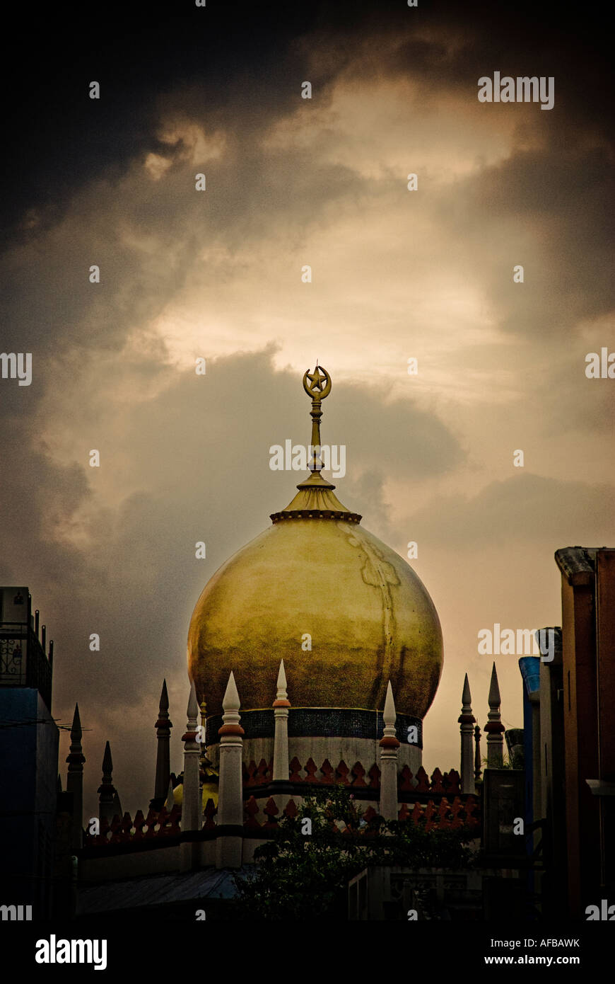 The dome of the Sultan Mosque Singapore the largest mosque in that ...
