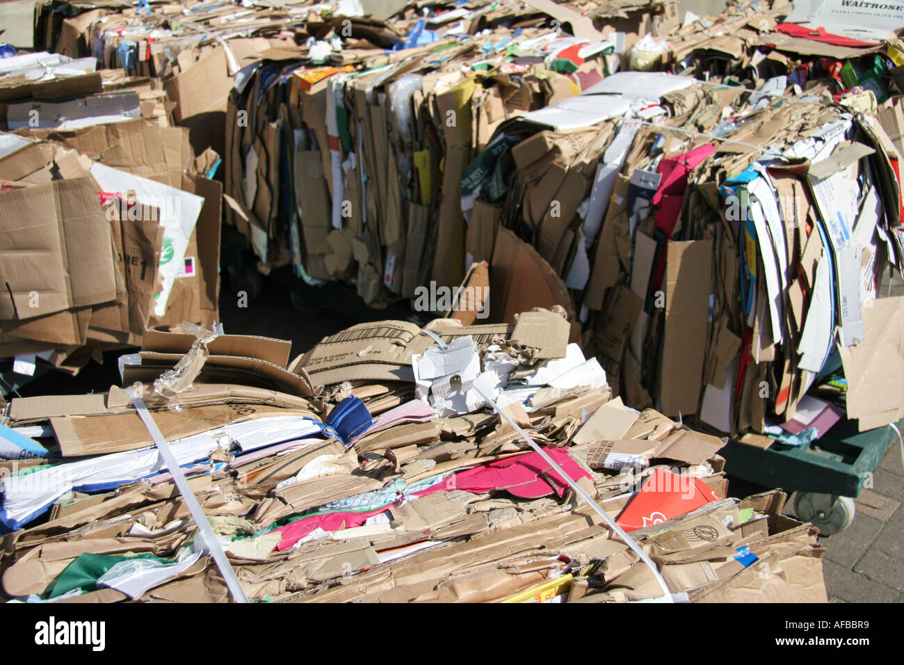 cardboard recycling depot Stock Photo - Alamy
