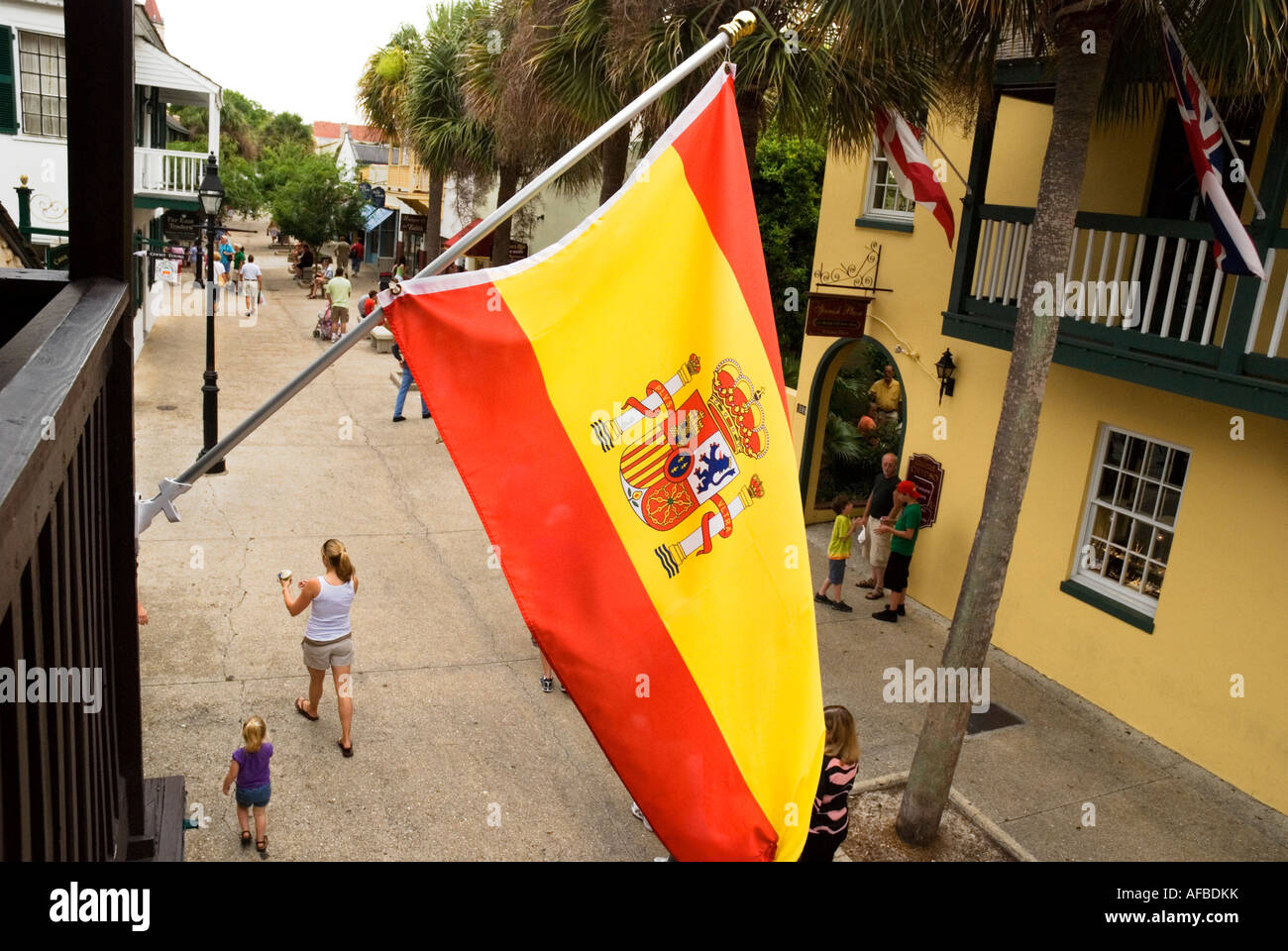 St George Street historic district of St Augustine Florida flag of ...