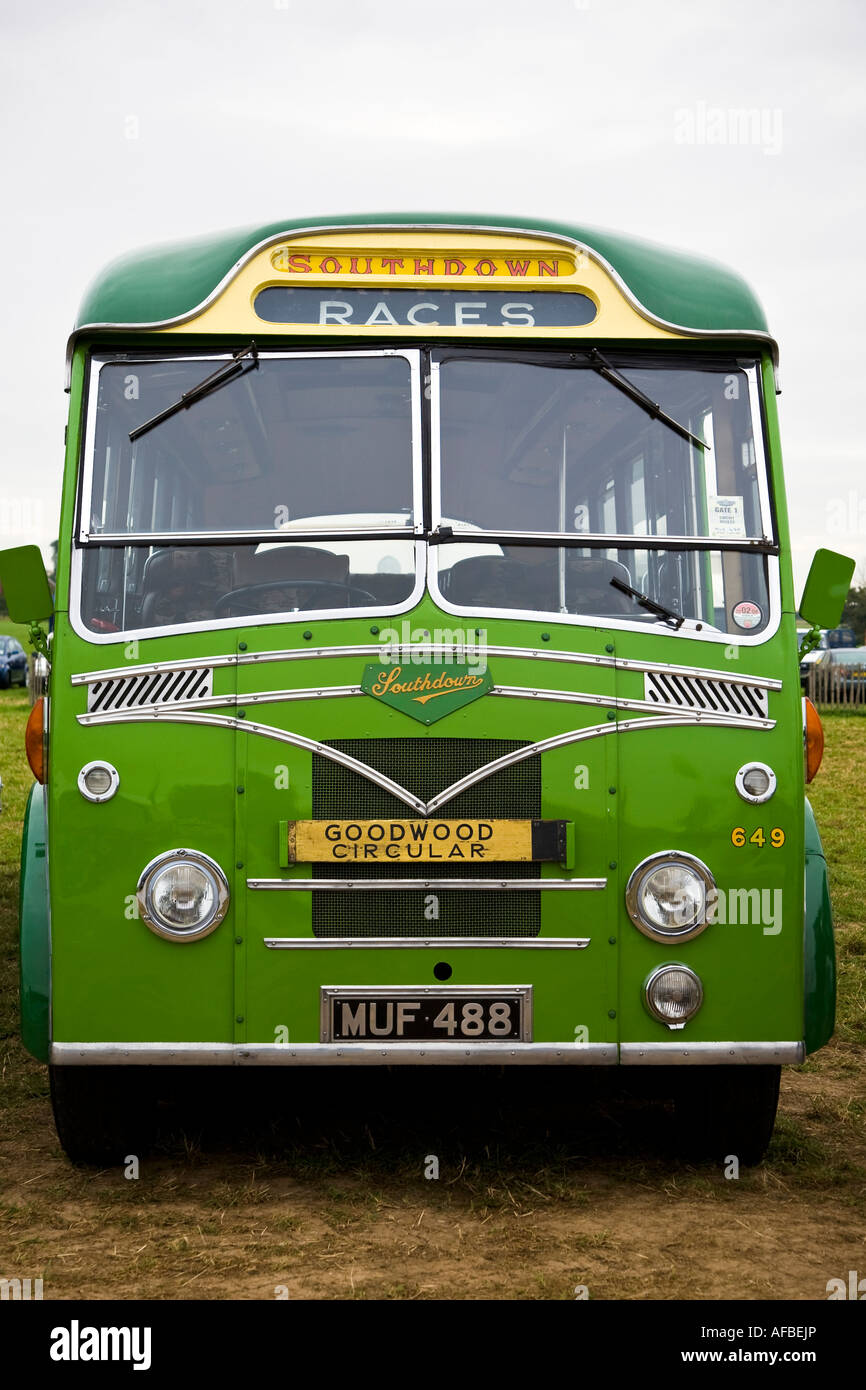 Green 1953 Leyland Tiger Bus with Beadle 31-seat body outside the Goodwood Revival 2007 Stock ...