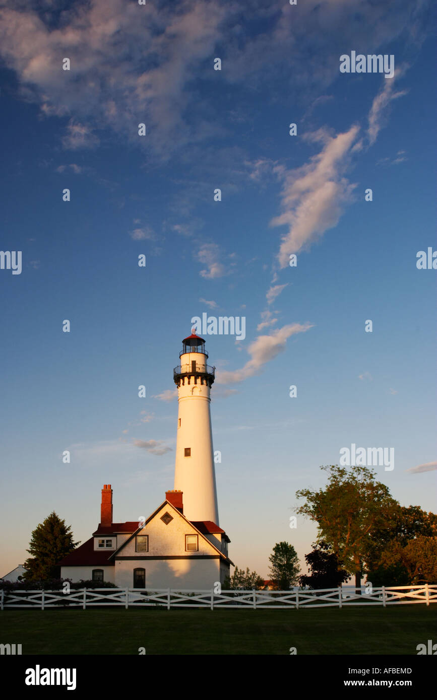 Wind Point Lighthouse in Wisconsin on Lake Michigan Stock Photo - Alamy
