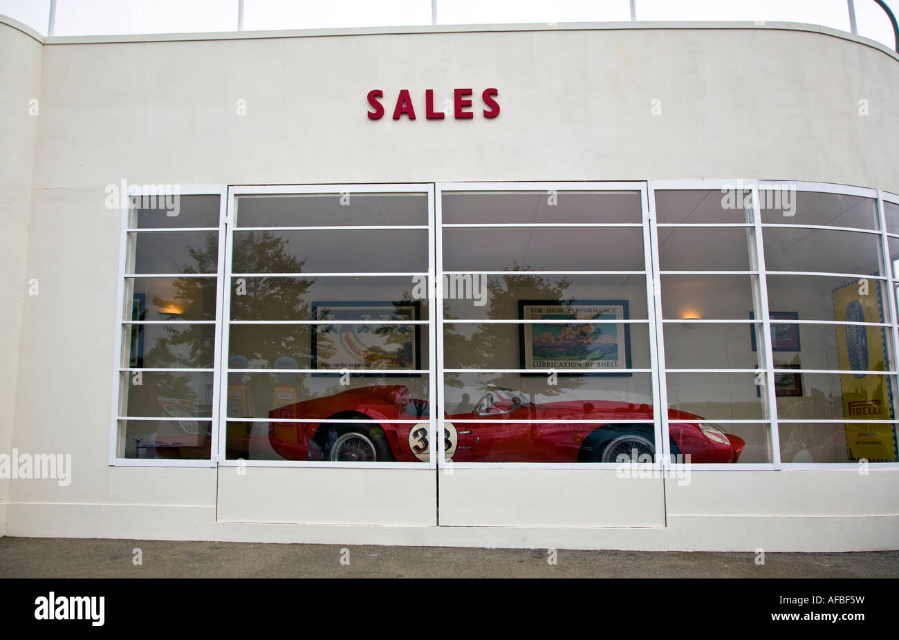 The Art Deco style of the Woad Corner Ferrari car sales showroom of ...