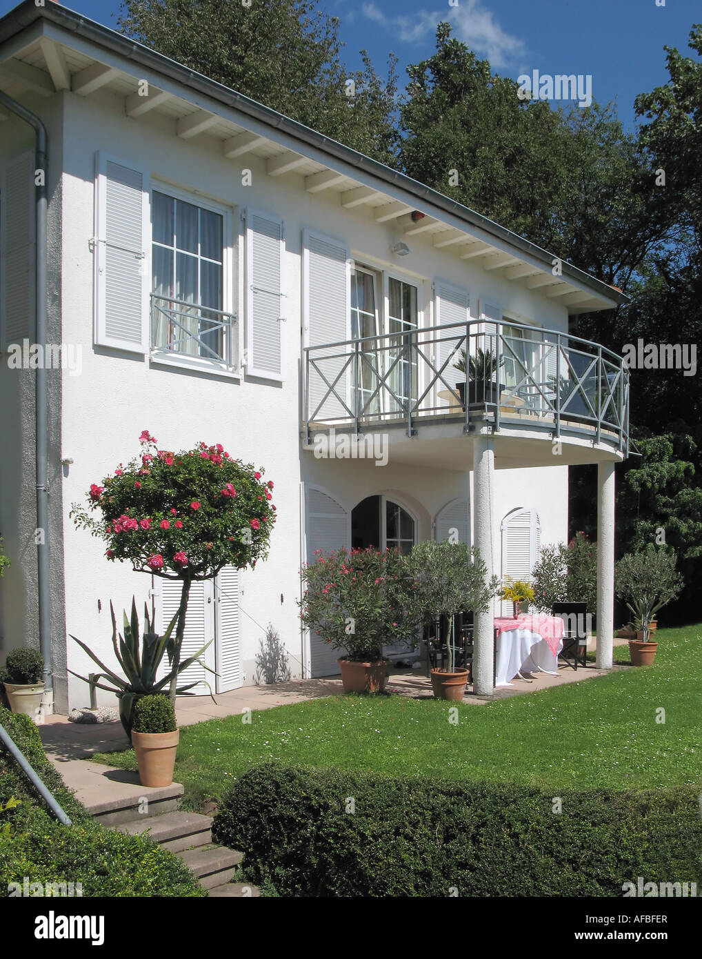 PR HOUSE WITH GARDEN AND STAIRS BADEN-WÜRTTEMBERG GERMANY Stock Photo ...