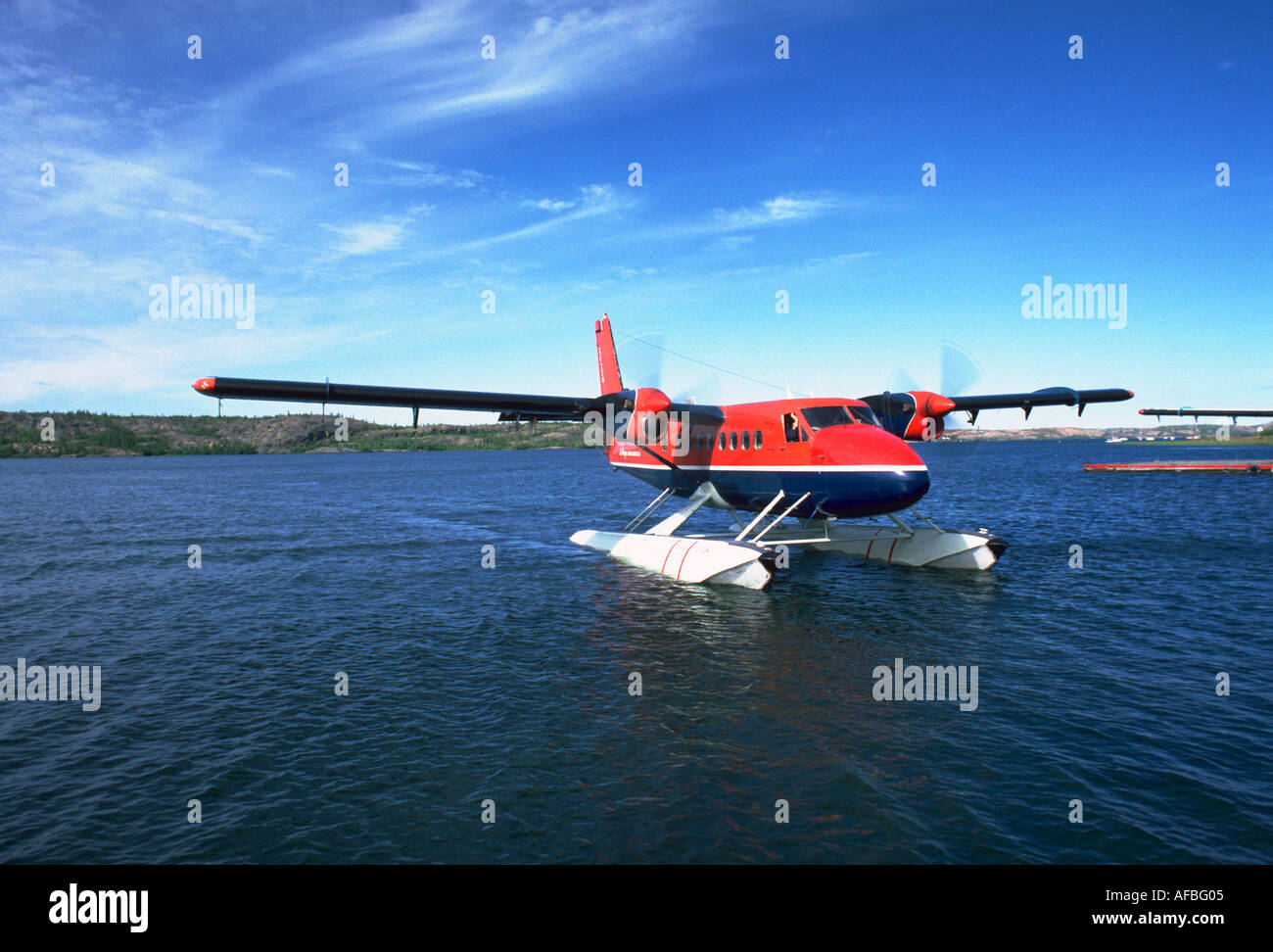 Float plane on water in Yellowknife Bay Canada Stock Photo - Alamy