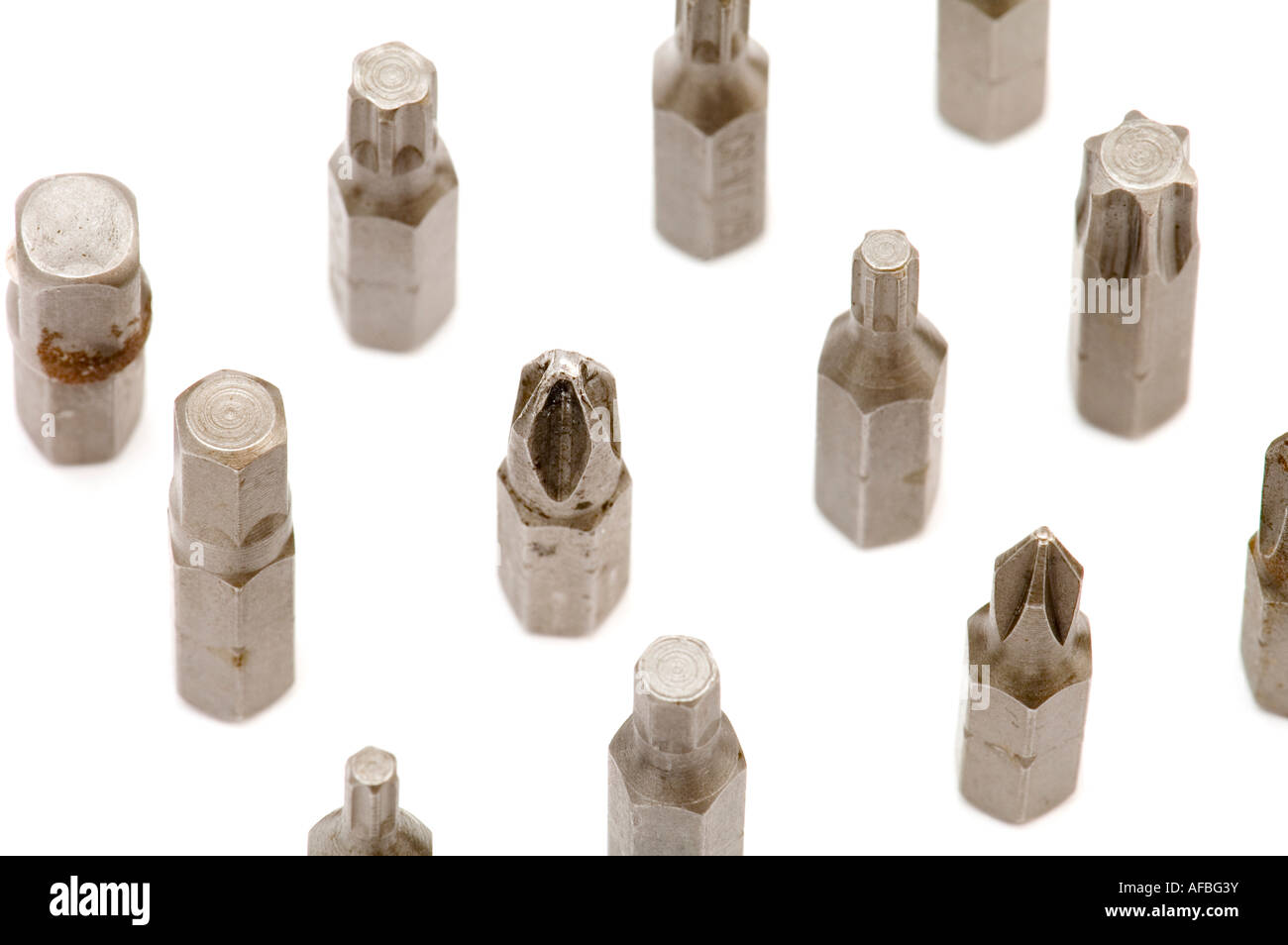 series object on white isolated tools screwdriver Stock Photo - Alamy