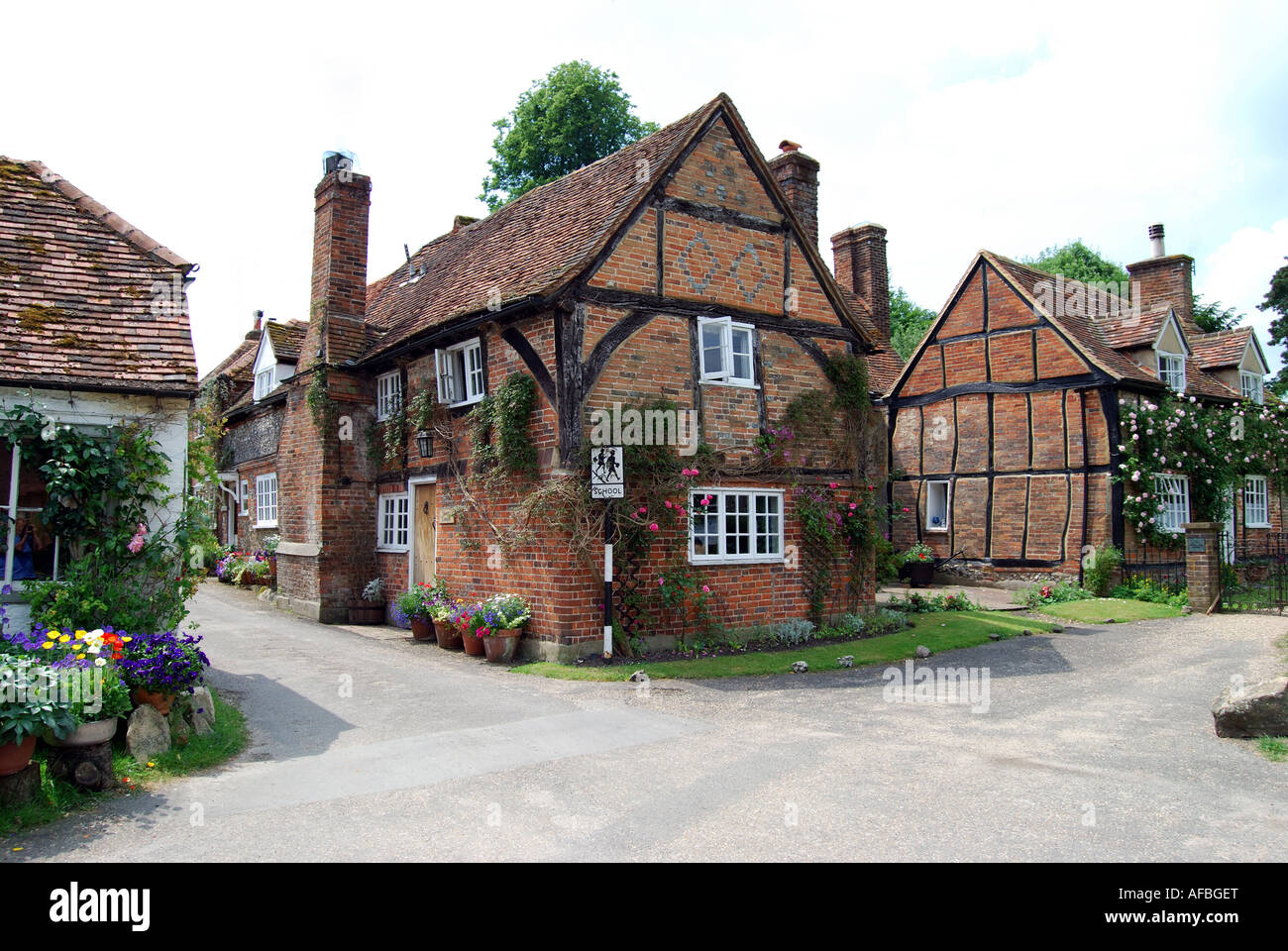 Street Scene, Turville, Buckinghamshire, England, United Kingdom Stock ...