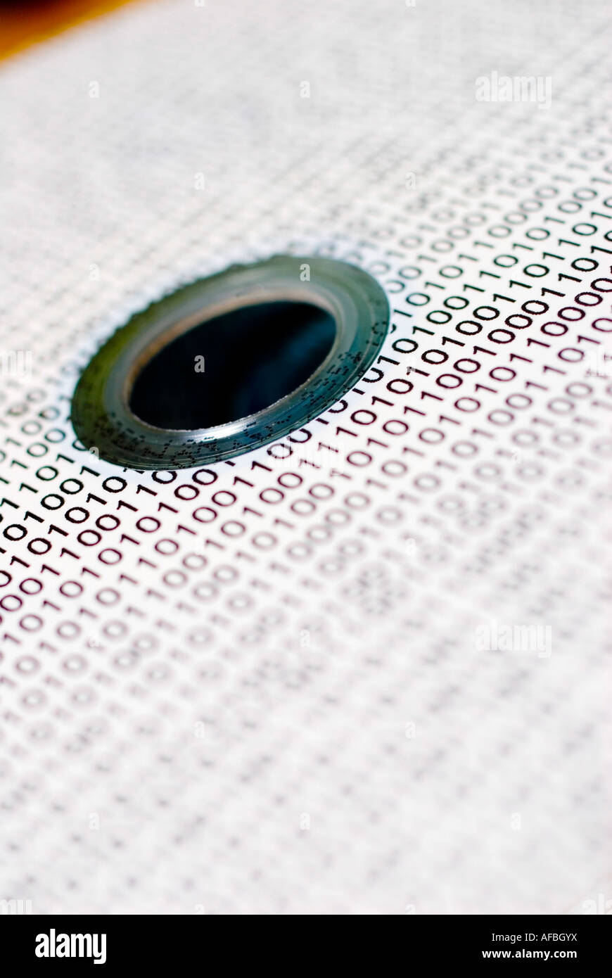 Binary numbers printed on CD. Digital Storage Stock Photo - Alamy