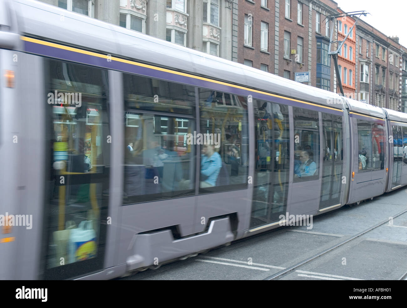 The new Luas light rail system passing through Abbey Street in Dublin ...
