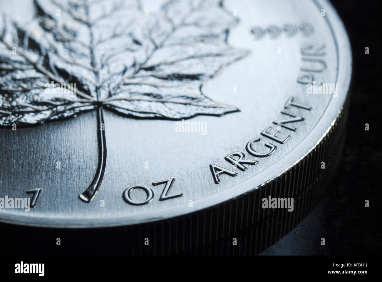 $5 Canadian pure silver Coin. 1 troy ounce .9999 purity. French writing ...